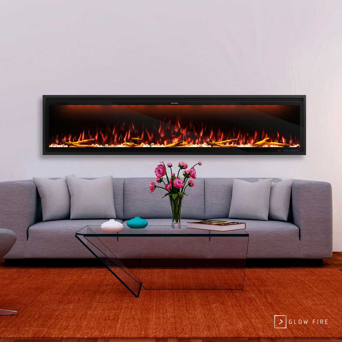 We offer fireplaces and surrounds - Glow Fire electric wall fireplace ...
