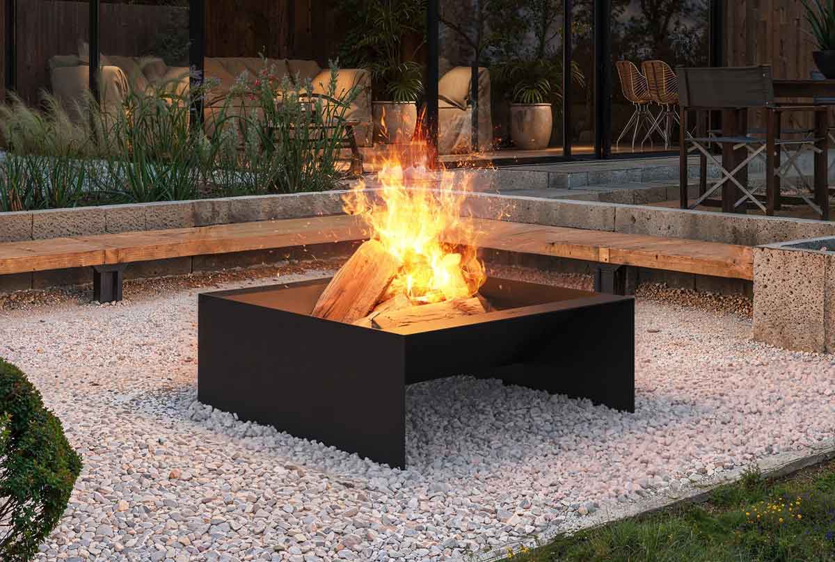 We offer fireplaces and surrounds - inFire Black FireSquare 700 Outdoor ...
